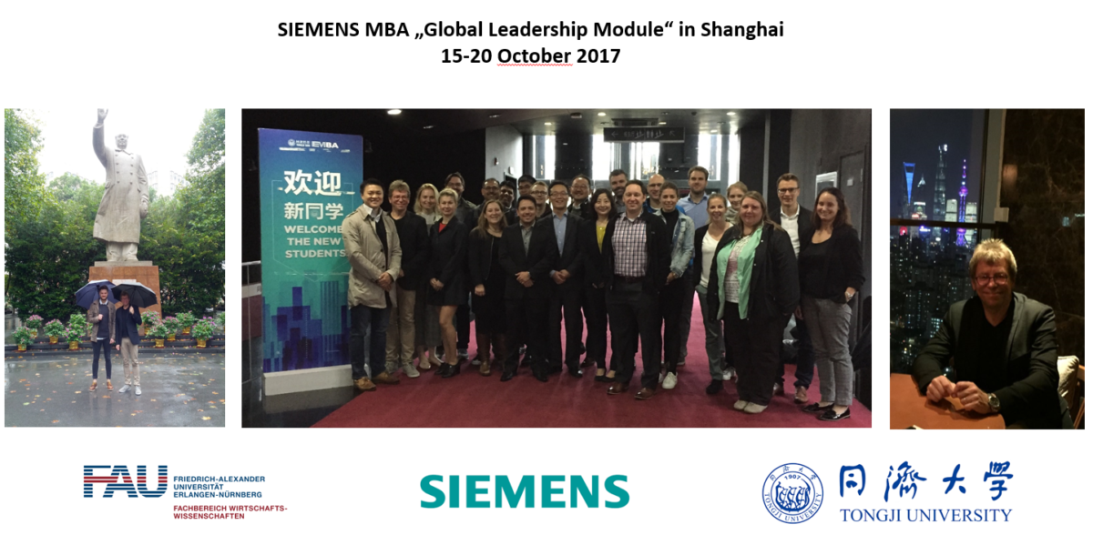 SIEMENS MBA „International Leadership and Finance“: module in Shanghai ...